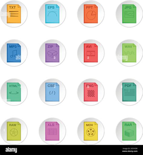 File Extension Icons Set Stock Vector Image And Art Alamy