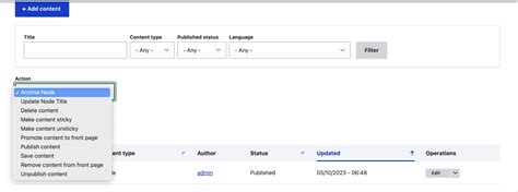 Plugin Actions Dans Drupal 10