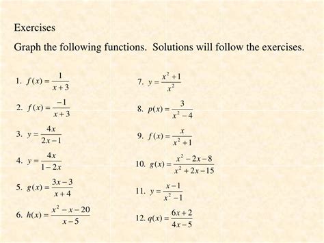 Ppt Exercises Graph The Following Functions Solutions Will Follow