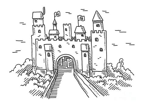 Medieval Castle Drawing Drawing By Frank Ramspott Pixels Merch