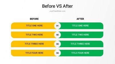 Free Comparison Before VS After Infographics 6 Slides For Google Slides