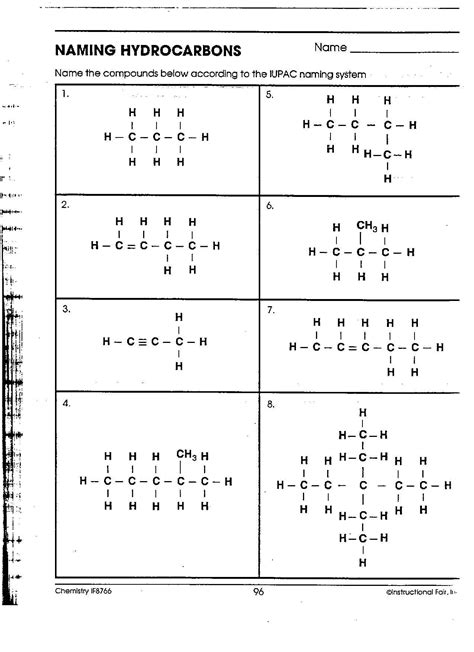 Iupac Naming Exercises With Answers