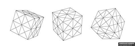 Premium Vector Set Of Wireframe Cube From Different Sides Collection Of Lowpoly 3d Polygonal