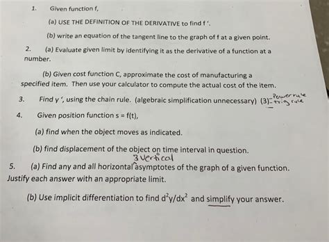 Solved Given Function F 1 A USE THE DEFINITION OF THE Chegg Com