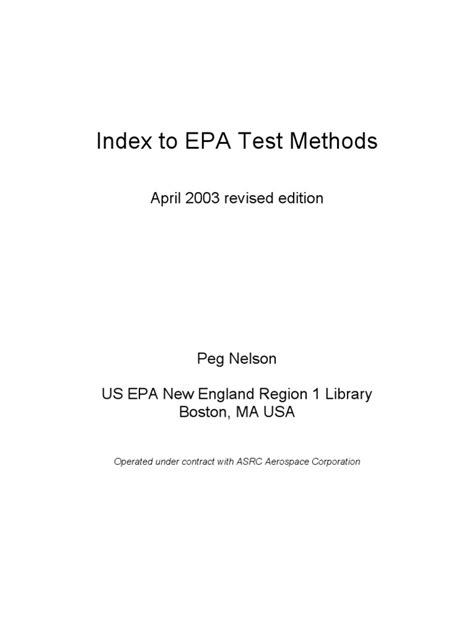 Us Epa Test Methods Index Pdf Exhaust Gas Sulfur