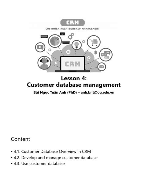 Lesson 4 Customer Database Management Pdf Customer Relationship