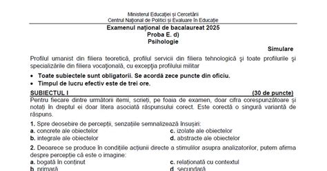 Subiecte Si Barem Simulare Bac 2025 Matematica Ce A Picat La Mate Info Stiinte Ale Naturii