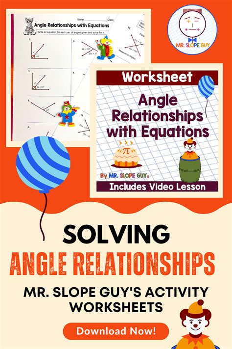 Writing Equations For Angle Relationships Stop Clowning Around — Mr
