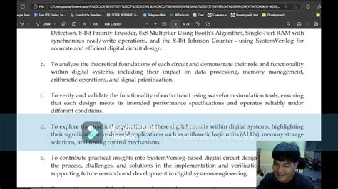 A Case Study Of Digital Circuit Design And Systemverilog Implementation