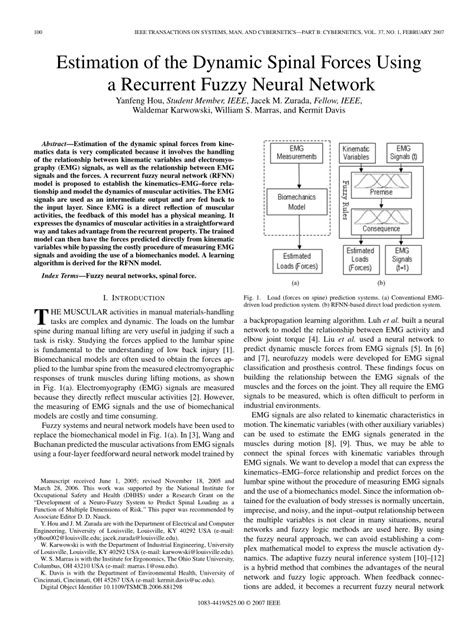 pdf estimation of the dynamic spinal forces using a recurrent fuzzy