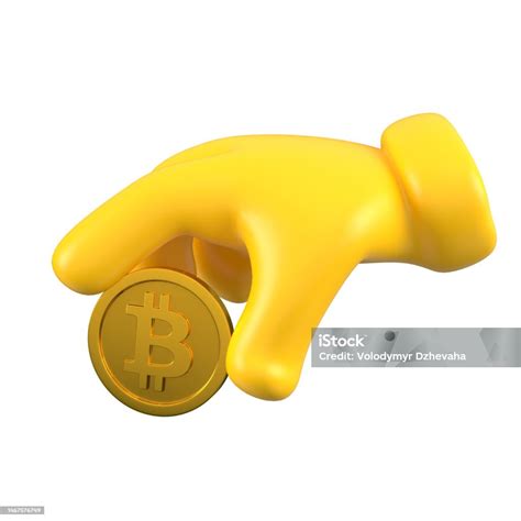 노란색 이모티콘 손으로 3d 비트코인을 들고 있다 고립 된 황금 동전입니다 지불 및 쇼핑 개념 3d 렌더링 1위에 대한 스톡 사진 및 기타 이미지 Istock