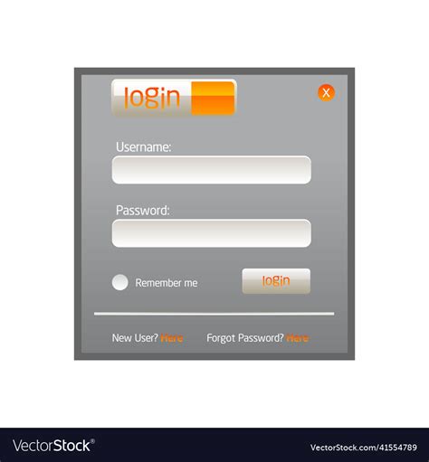Modern Creative Login Form Template Web Button Vector Image