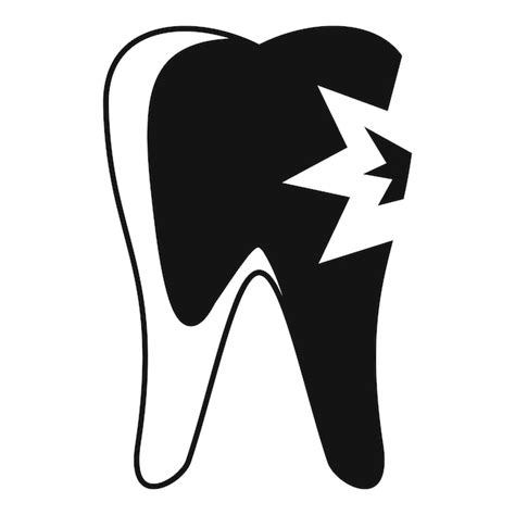 Premium Vector Cracked Tooth Icon Simple Illustration Of Cracked