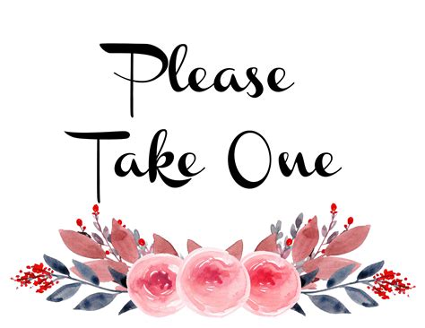 Free Printable Please Take One Sign