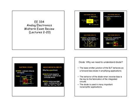 Electronics Circuits Analog And Digital Electronics Lecture Slides Ee 334 Docsity