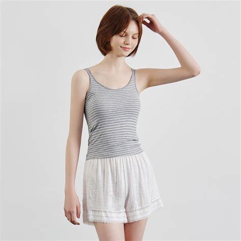 포스티 애뷔시 2단 레이스 여성 속바지 잠옷 여름 심리스 레이어드