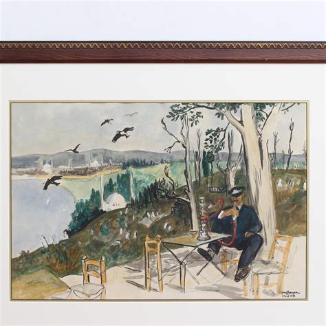 Yves Brayer Man Smoking Shisha In Istanbul For Sale At 1stdibs