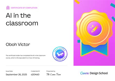 Oboh Victor Ai In The Classroom Certificate Pdf
