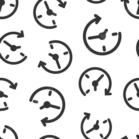 Flat Clock Icon On White Background With Timer Pattern Vector Icon