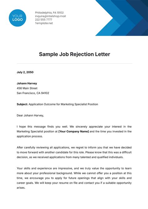 Sle Rejection Letter For Job Offer From Employer Sle Rejection Letter