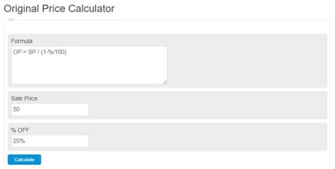 Original Price Calculator Calculator Academy
