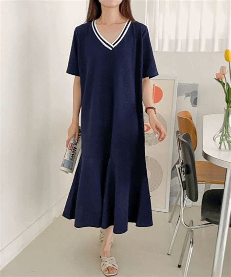 여름 50대 미시 엄마옷 편안한 시원한 99사이즈 큰옷 빅사이즈 브이넥 반팔 롱 원피스