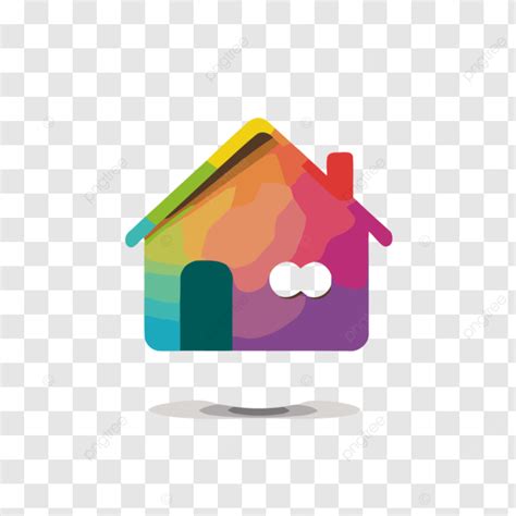 집이 있는 다채로운 아이콘 벡터 흰색 배경에 집 실루엣의 단순한 다채로운 아이콘 그림자 없음 작은 프레임 중앙 Png 일러스트 및 벡터 에 대한 무료 다운로드