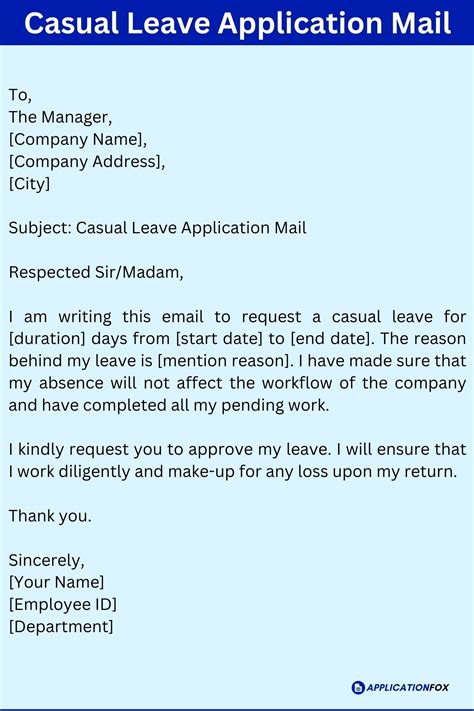 Samples Casual Leave Application Samples Casual Leave Application