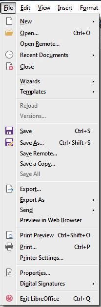 How To Use Libreoffice Writer File Menu In Hindi Ccc Notes In Hindi W3ajay