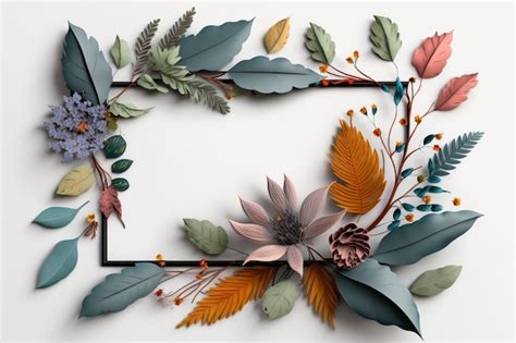 Premium Ai Image Floral Frame Ai Generative