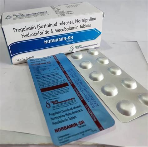 Pregabalin 75 Mg Nortriptyline Hydrochloride 10 Mg Mecobalamin 1500 Mcg Tablets At ₹ 790 Box
