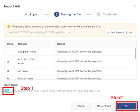 Import Ads Auto Fix Tiktok Ads Manager