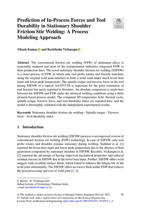 Pdf Prediction Of In Process Forces And Tool Durability In Stationary