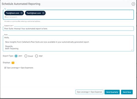 Schedule And Manage Automated Reports Peer Suite Knowledge Base