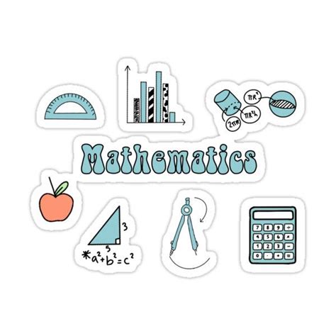 Stickers With The Words Math And School Related Items