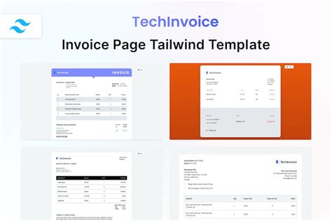 Techinvoice Invoice Page Tailwind Html Template Web Templates