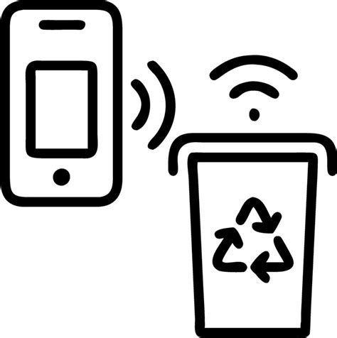 Employee Scanning QR Code On Recycling Bin With Smartphone For Tracking 55456518 Vector Art At