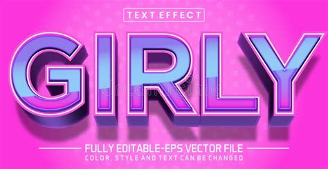 Editable Girly Text Style Effect Text Style Concept Stock Vector Illustration Of Candy
