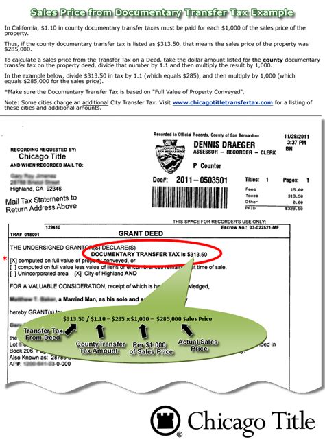 Transfer Tax Example