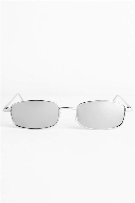 Mirrored Mini Rectangle Sunglasses And Windsor