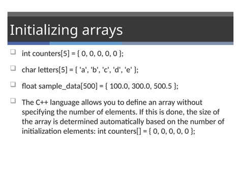 Lecture Arrays Pptx FOR EDUCATIONAL PURPOSE PPT Free Download