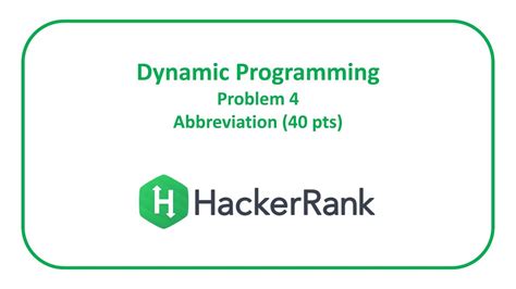 hackerrank dynamic programming 4 abbreviation youtube