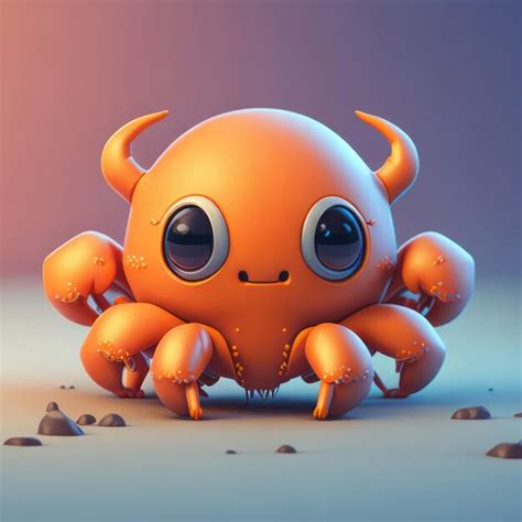 Premium Ai Image Cute Tiny 3d Hyper Realistic Animated Crab