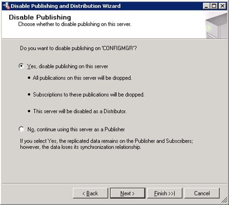 SCCM How To Disable SQL Replication
