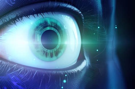 Premium Ai Image Eye With Technology For Futuristic Vr Biometric And Retinal Scanning Personal
