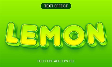 Premium Vector Lemon 3d Editable Text Effect
