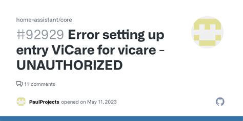 Error Setting Up Entry Vicare For Vicare Unauthorized · Issue 92929 · Home Assistant Core