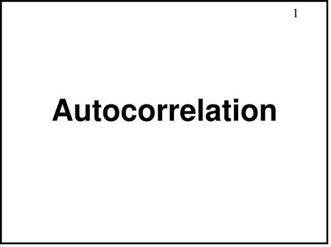 PPT Autocorrelation PowerPoint Presentation Free Download ID
