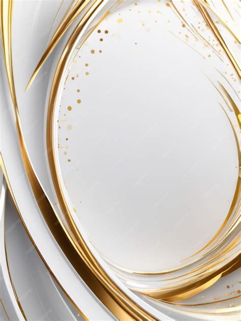 Abstract White Background With Smooth Golden Lines Premium Ai Generated Image