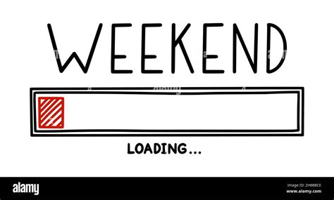 Weekend Loading Bar Infographics Design Element With Status Of Week Completion Hand Drawn